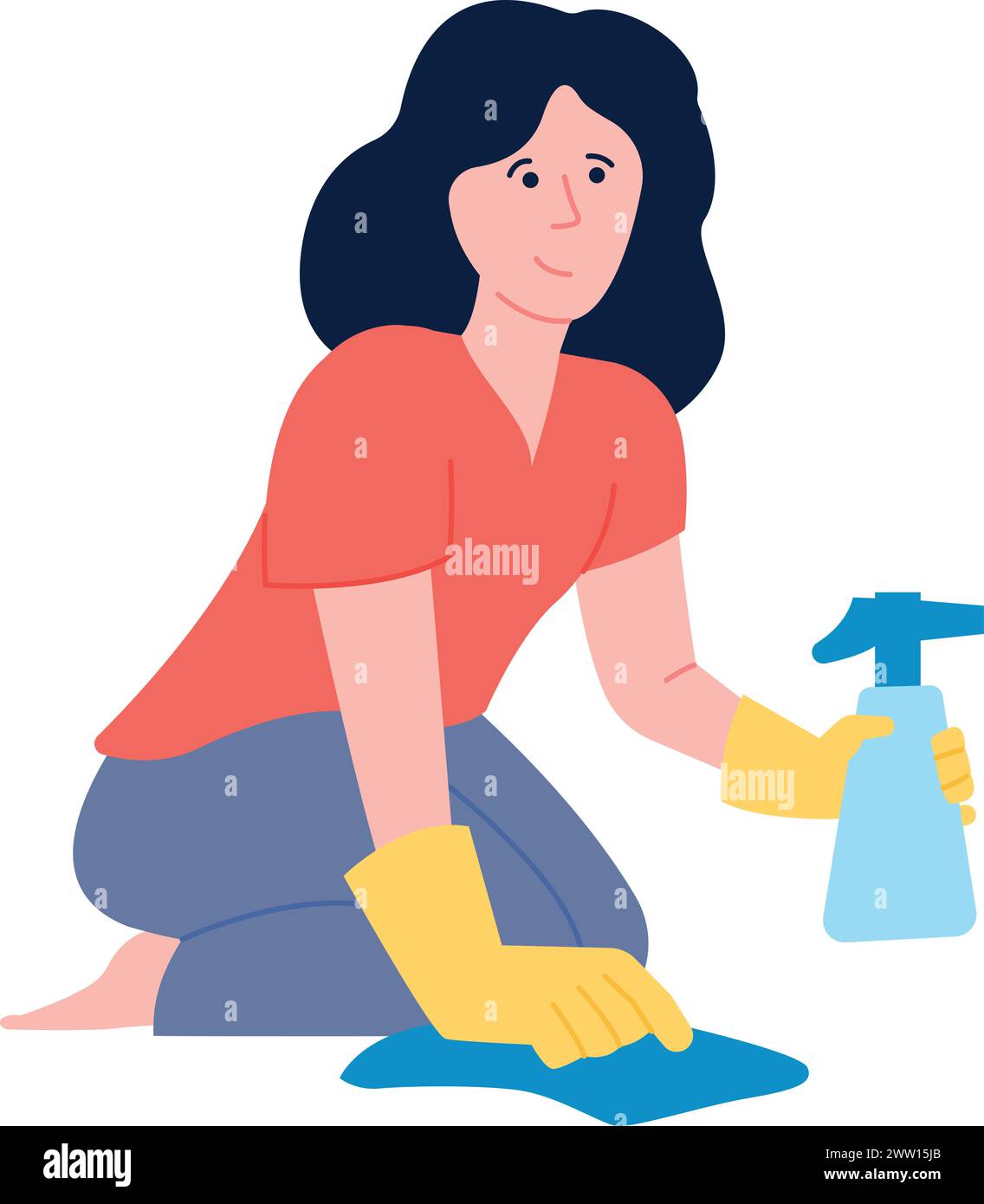 Closeup female hands cleaning Cut Out Stock Images & Pictures - Alamy