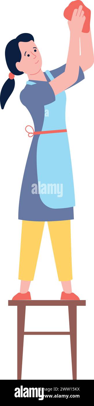 Professional cleaning worker housekeeping. Maid color character Stock ...