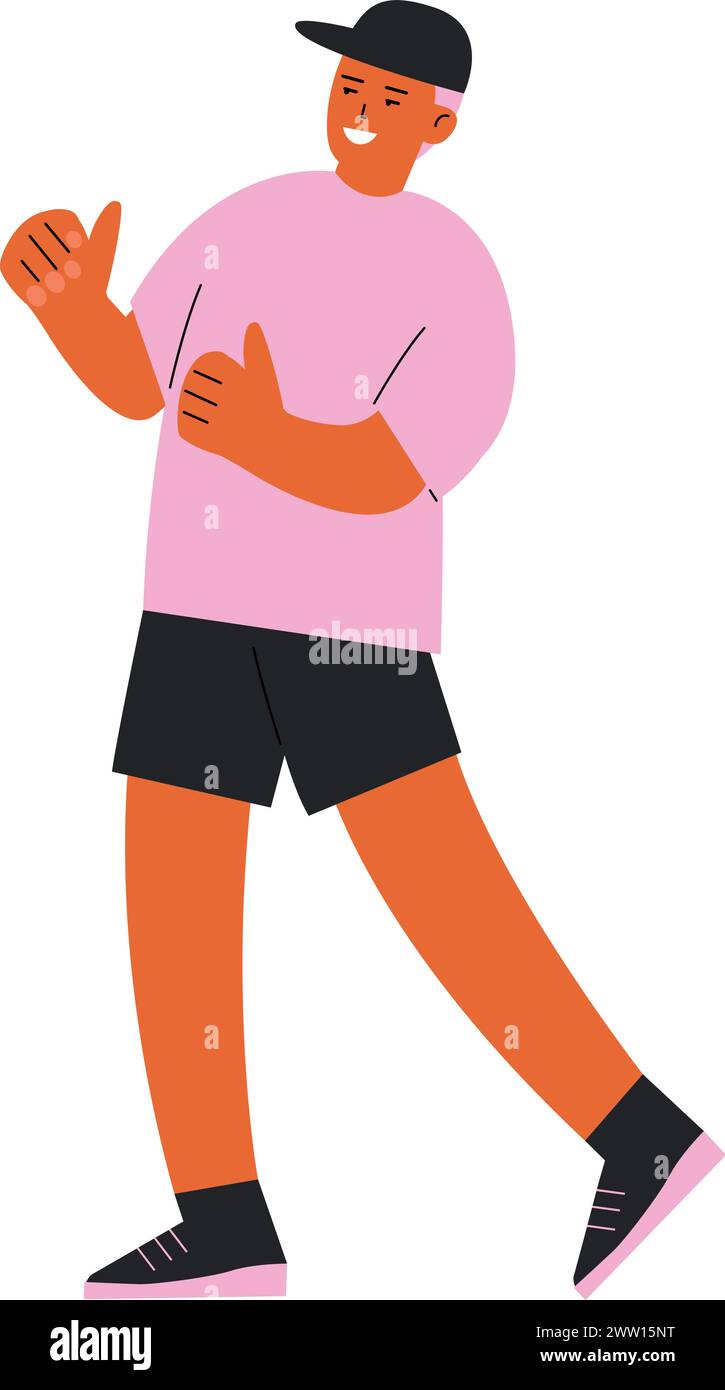 Smiling man showing thumbs Stock Vector Images - Alamy