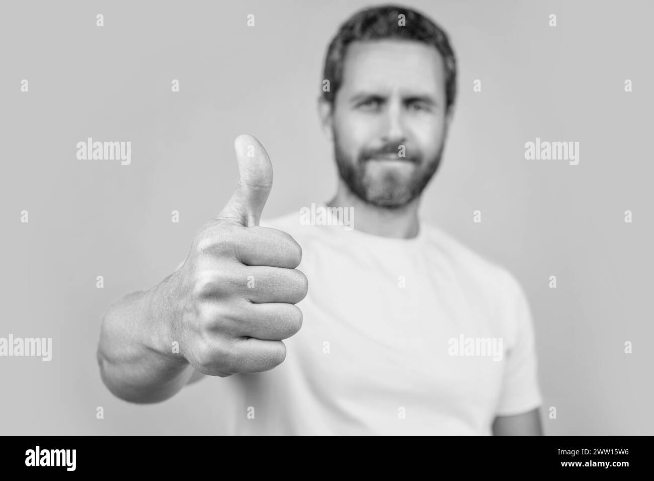 selective focus photo of man approve with thumb up. man approve ...