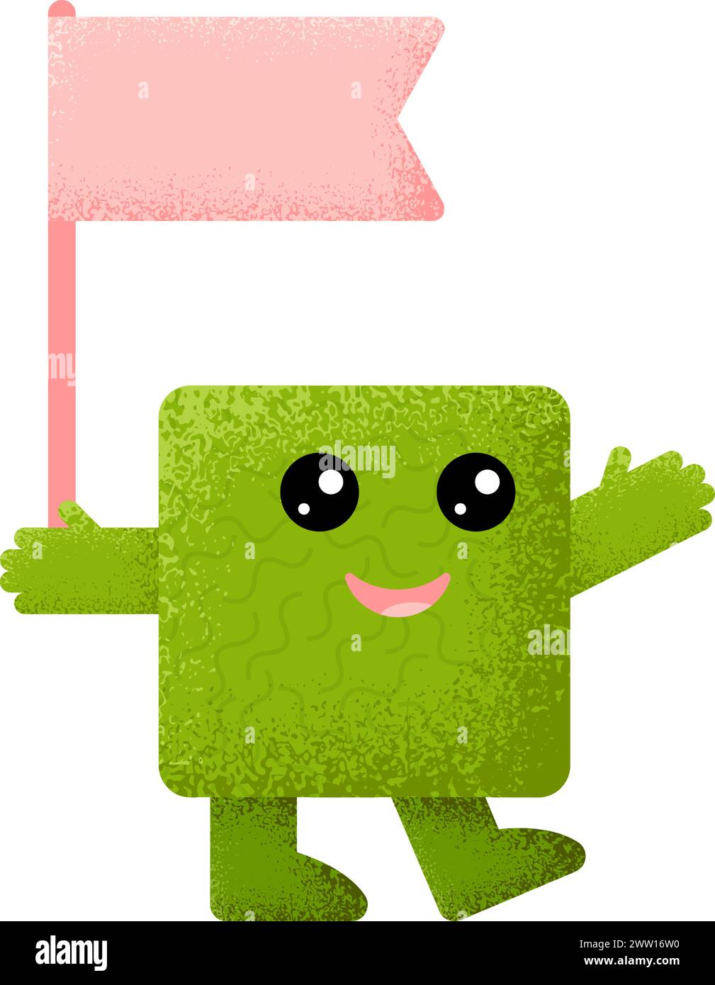 Green rectangle mascot. Kid math education character Stock Vector Image ...