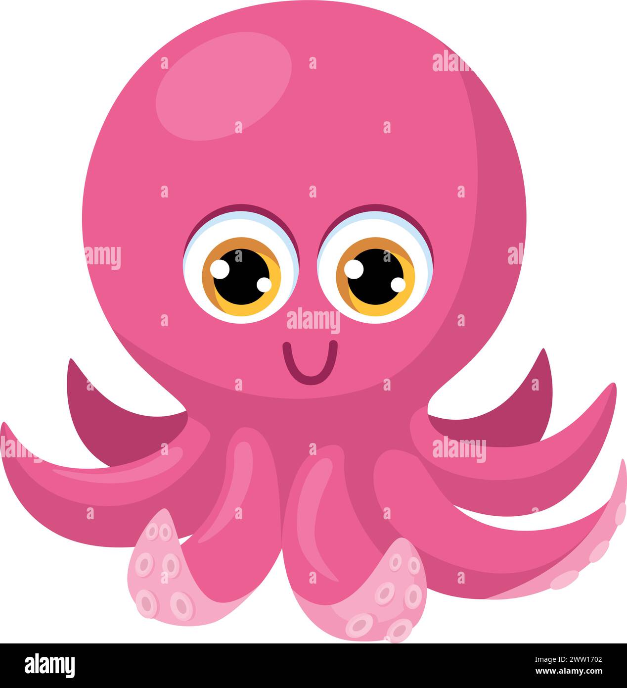 Octopus baby cartoon character. Cute ocean animal Stock Vector Image ...