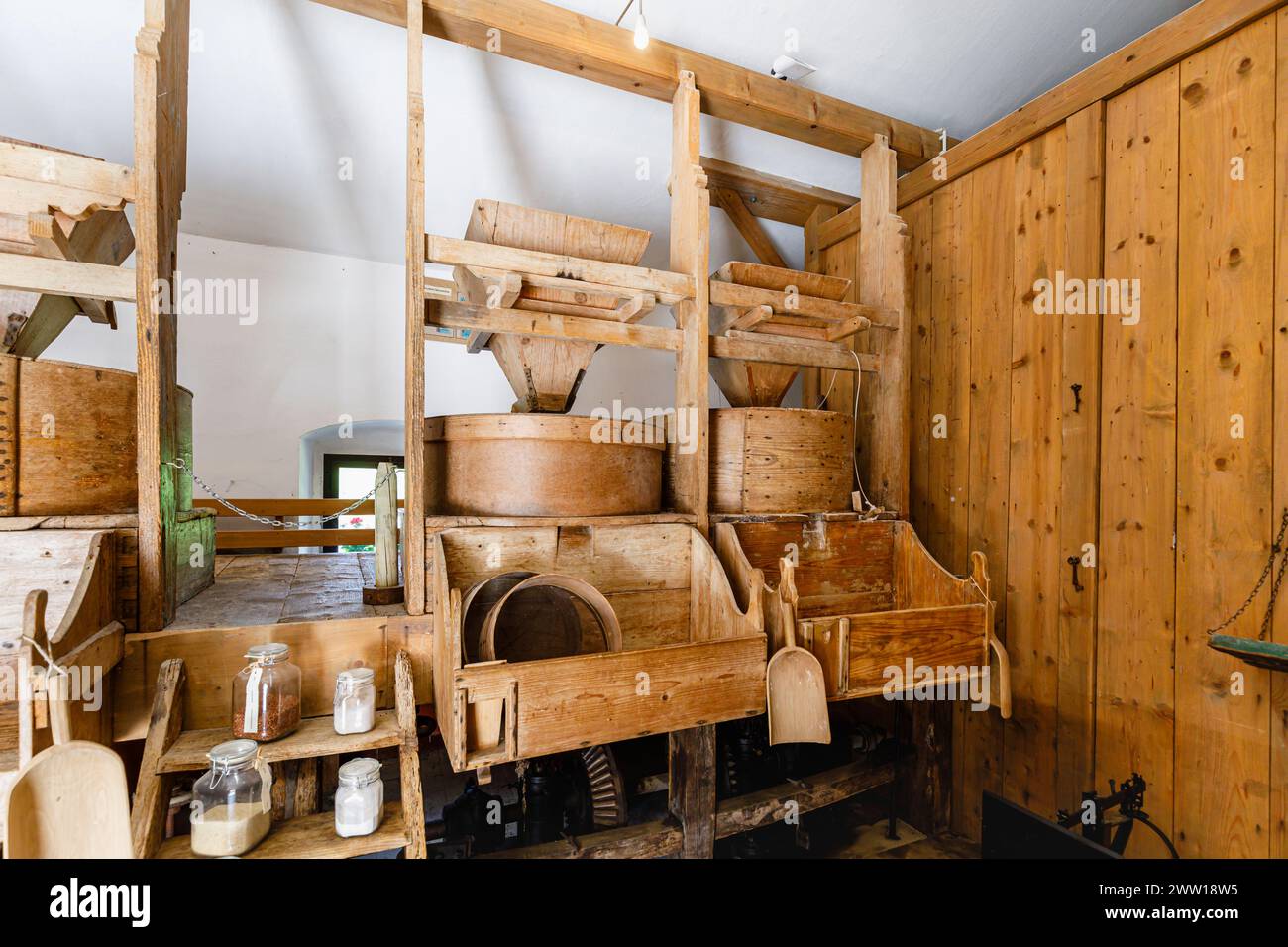 The interior of the historic Modrijan Homestead and Mill museum in Park ...