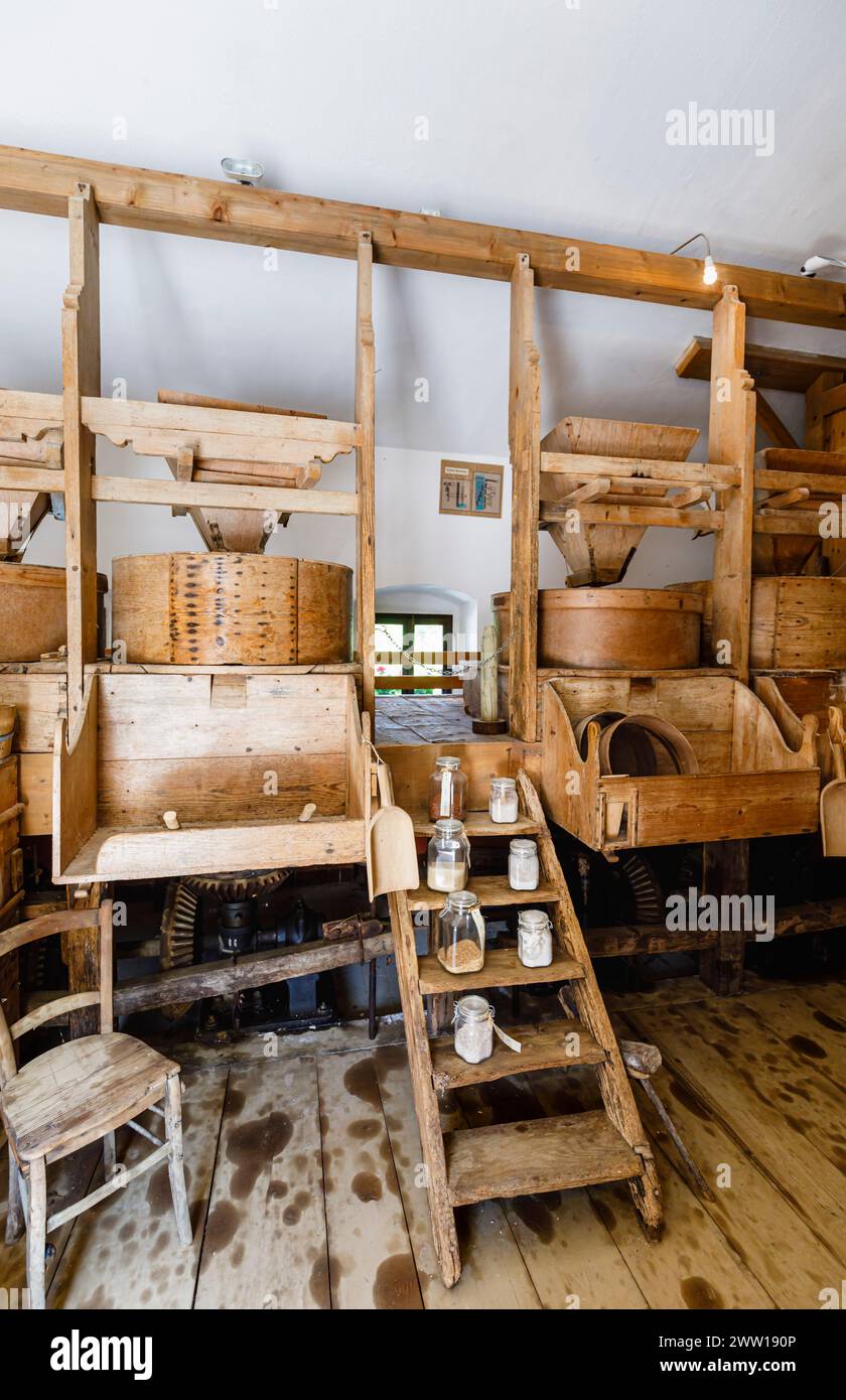 The interior of the historic Modrijan Homestead and Mill museum in Park ...