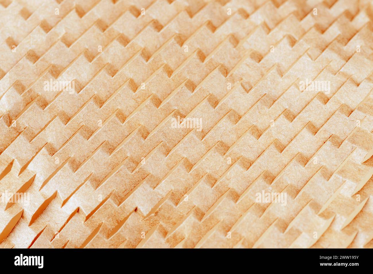 Sliced brown paper for packaging. Using recyclable materials. Texture ...