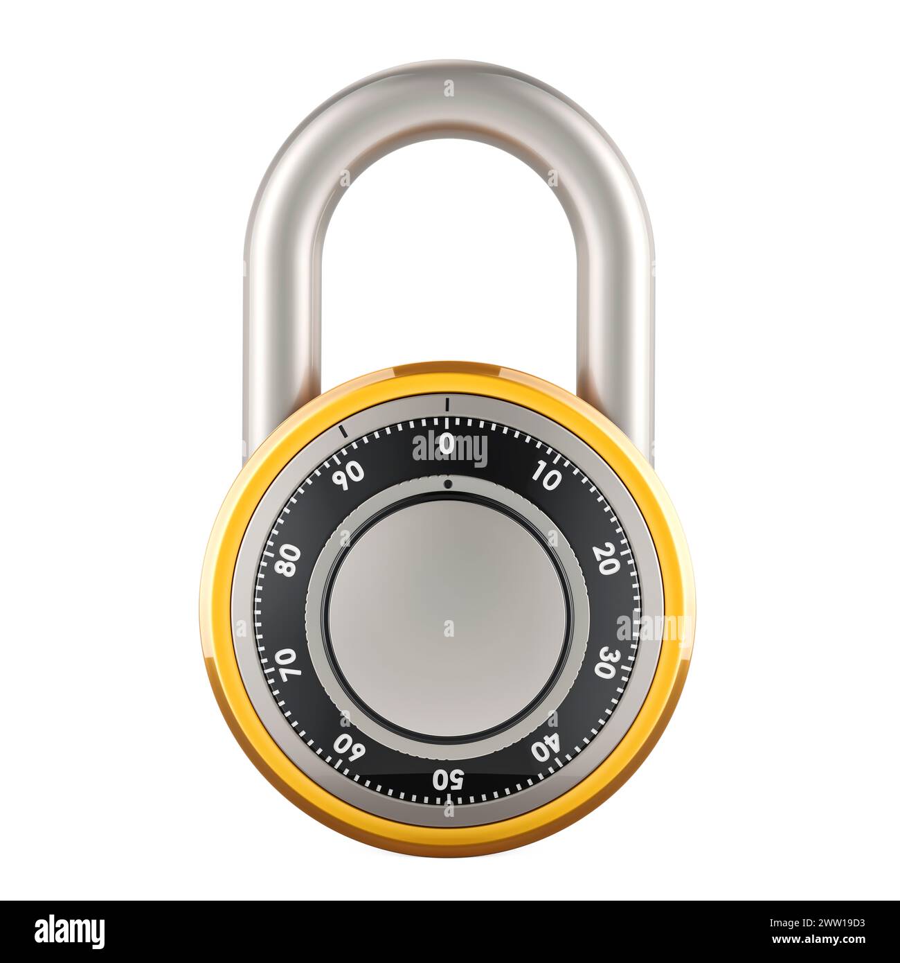 Dial Combination Padlock, 3D rendering isolated on white background ...