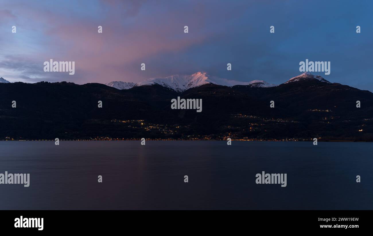 View of como lake from Colico shore Stock Photo - Alamy