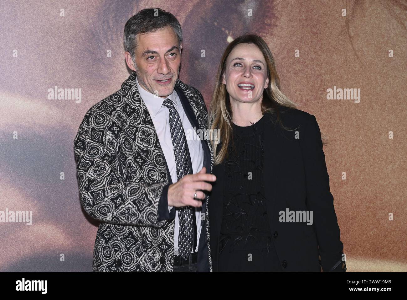Rome, Italy. 20th Mar, 2024. Filippo Tini and Lucia Mascino during the ...