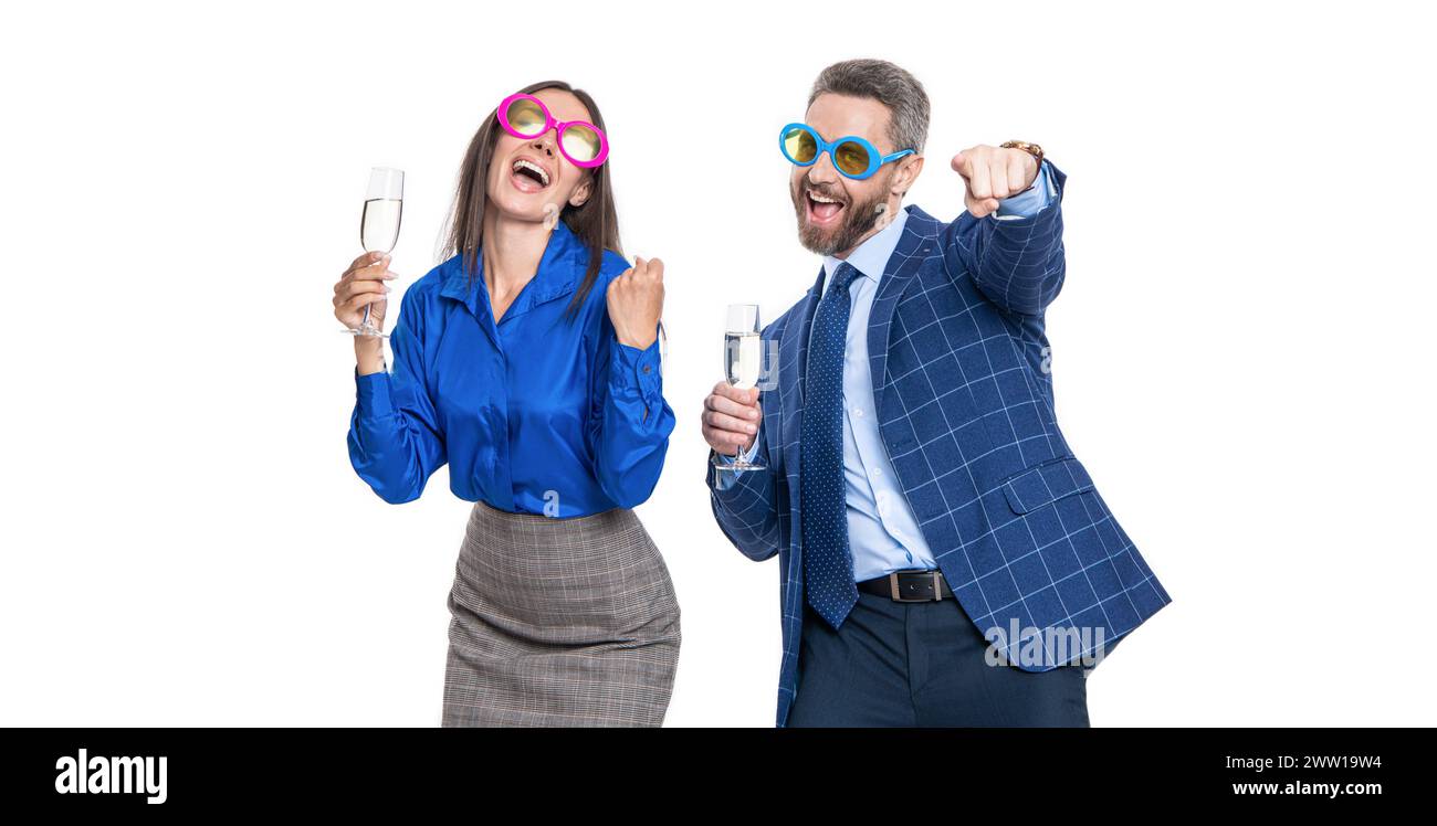 Businesspeople have fun together in corporate party. Celebrate especial ...