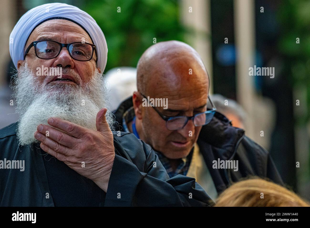 A muslim man in Istabul with a full beard and clothing for ramadan ...