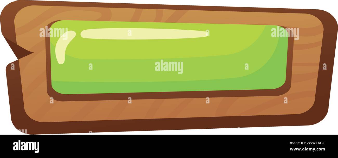 Green game button. Cartoon wooden ui element Stock Vector Image & Art ...