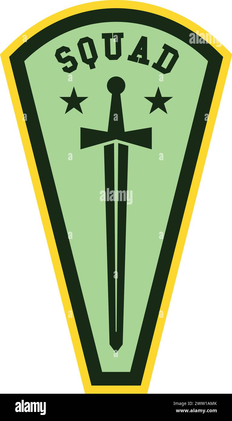 Squad badge. Green army tag with sword symbol Stock Vector Image & Art ...