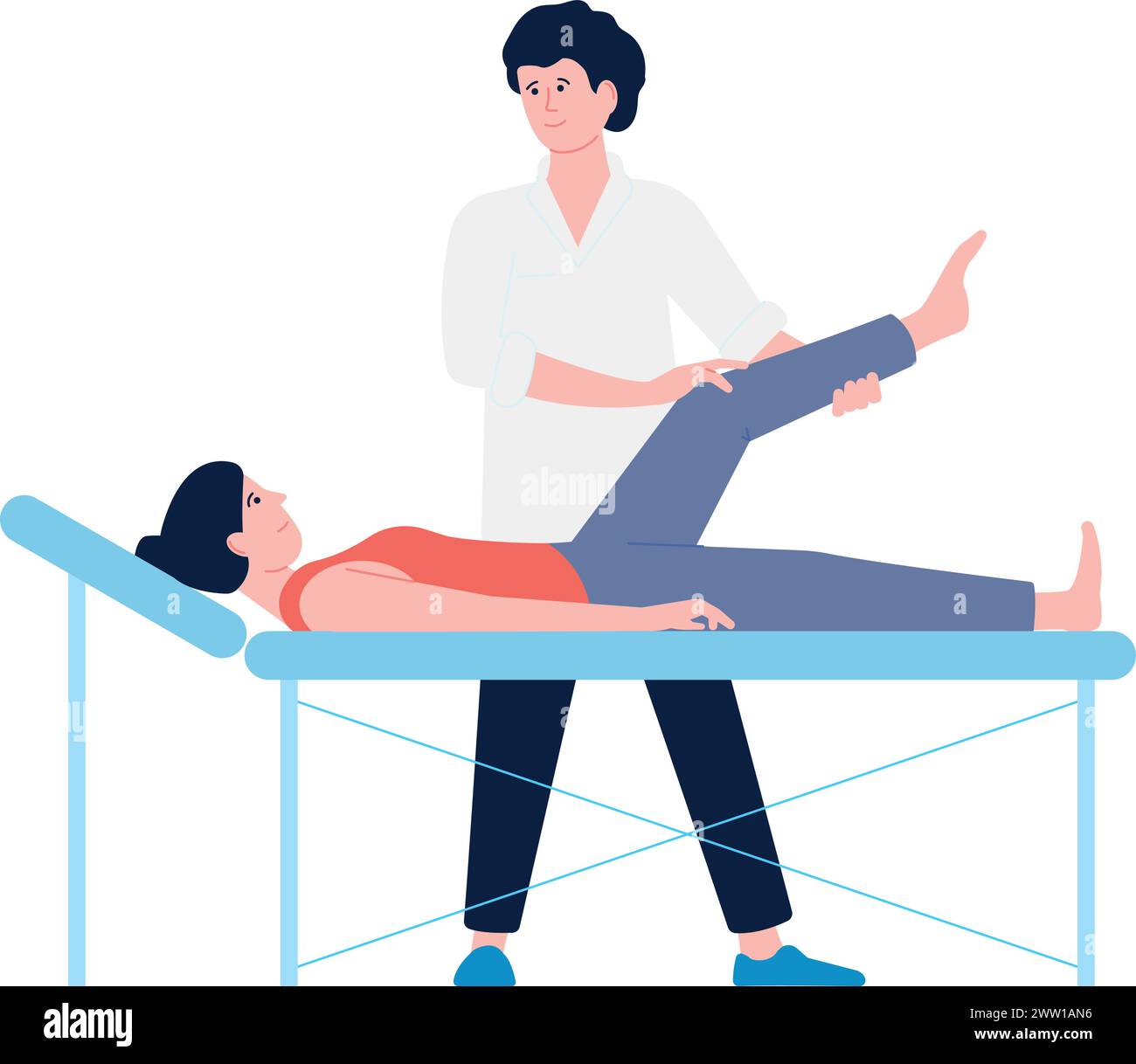 Physical rehabilitation after injury. Medical worker help patient Stock ...