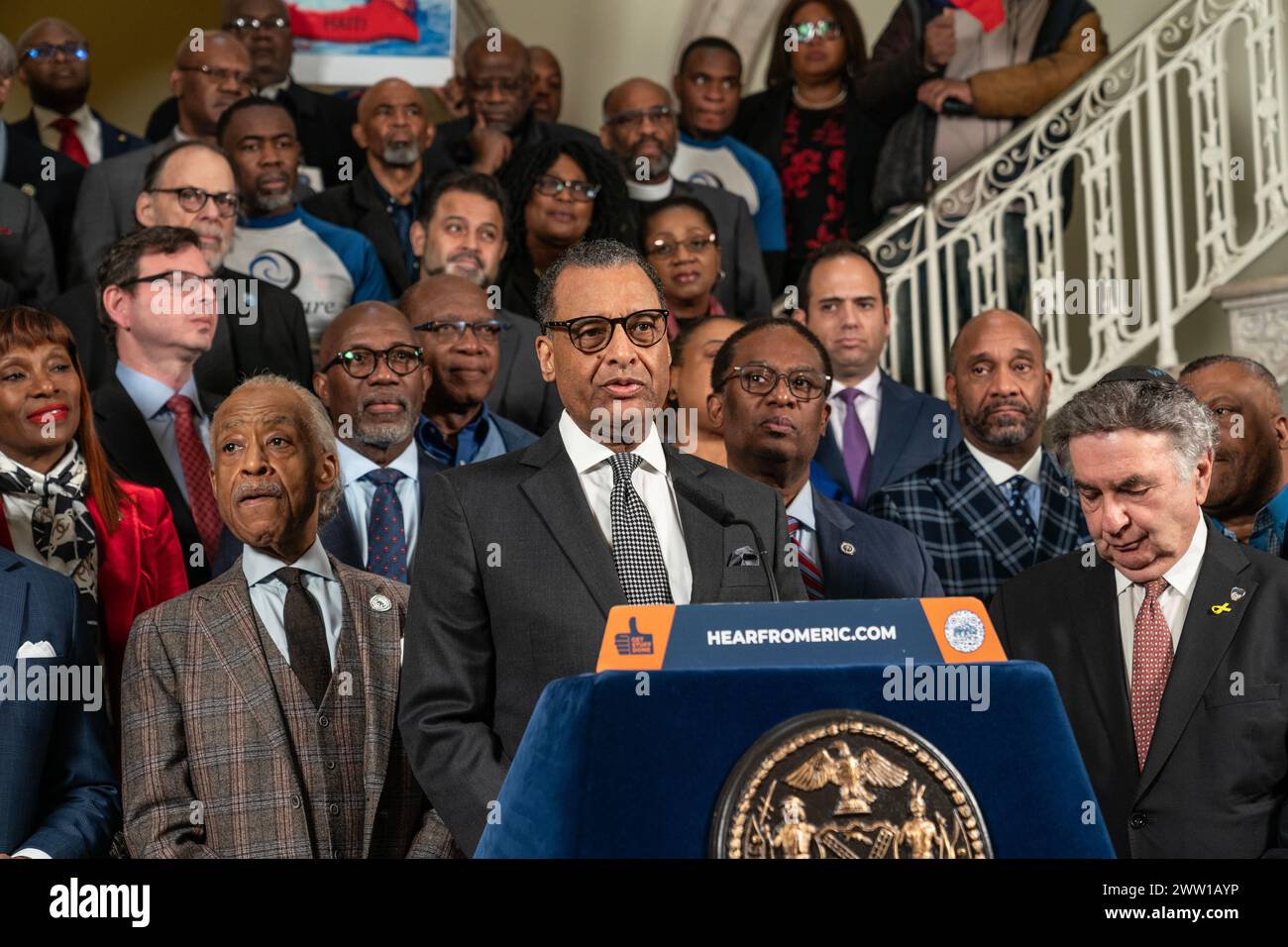Pastor A.R. Bernard speaks during rally in support of Haiti at City ...
