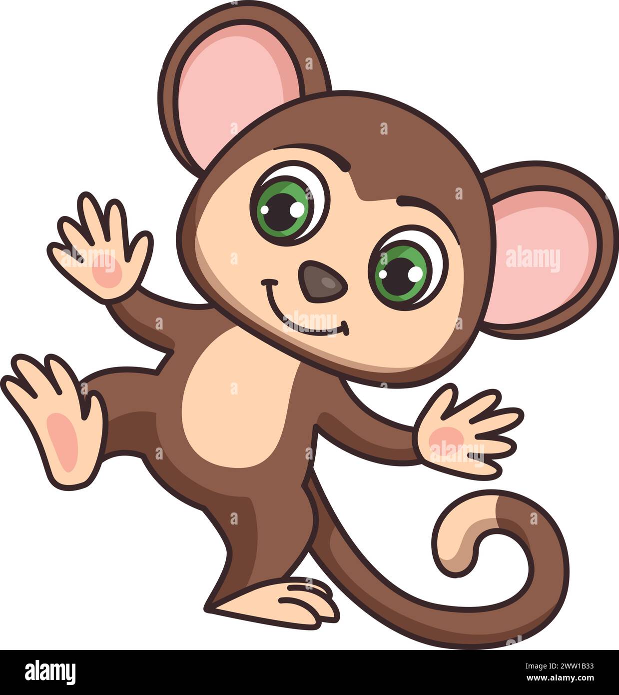 Cartoon monkey. African animal. Wild fauna character Stock Vector Image ...