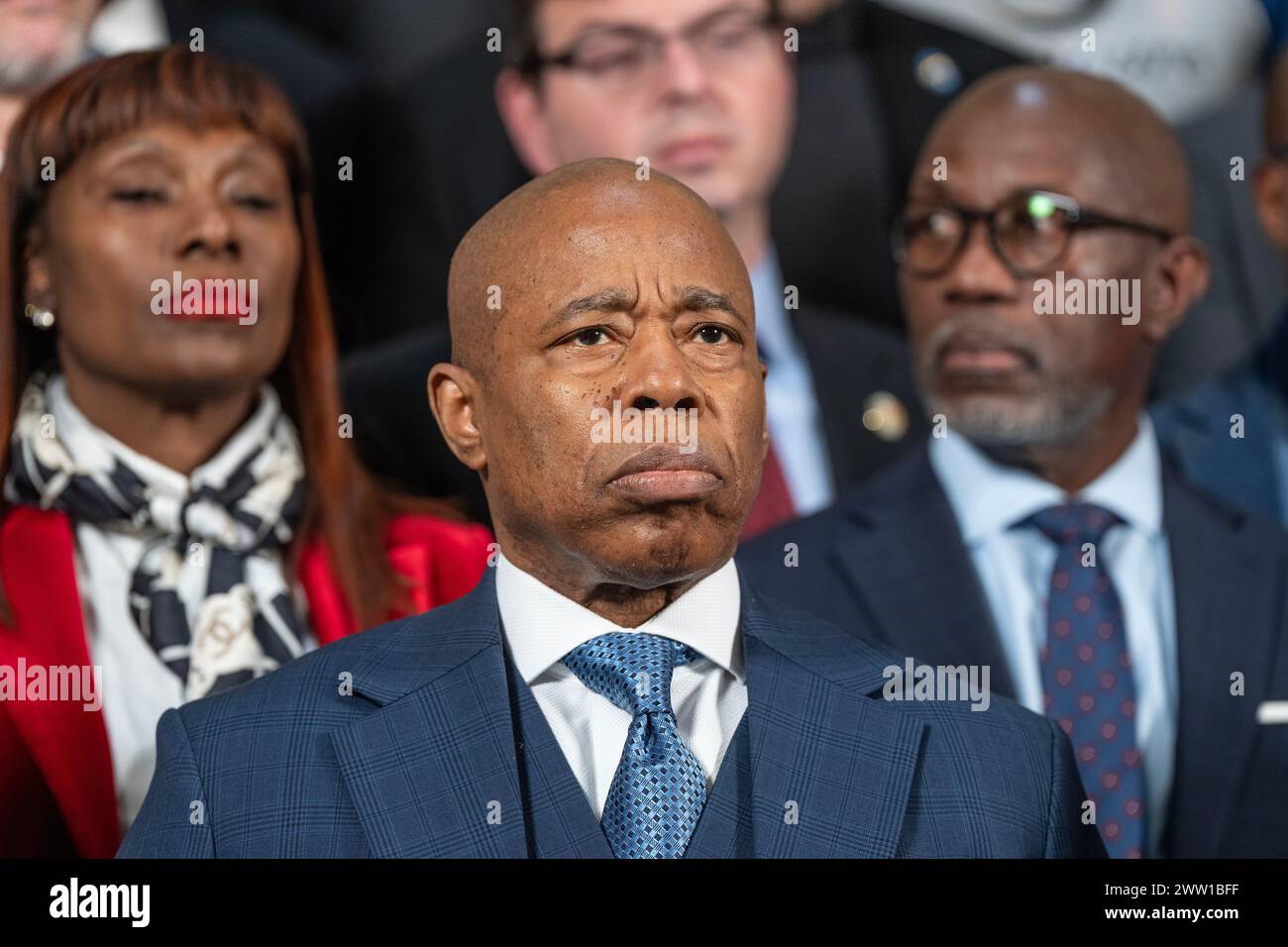 Mayor Eric Adams attends rally in support of Haiti at City Hall in New ...