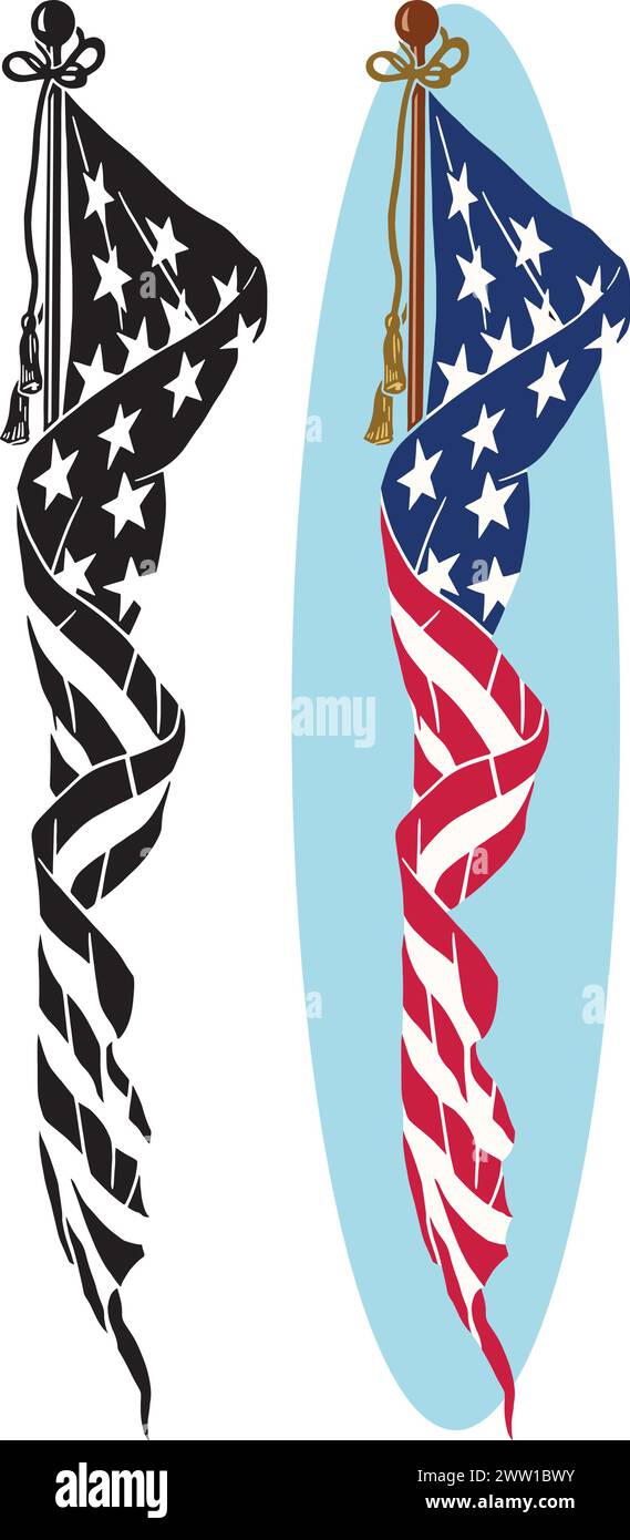 Usa cartoon flag hi-res stock photography and images - Alamy