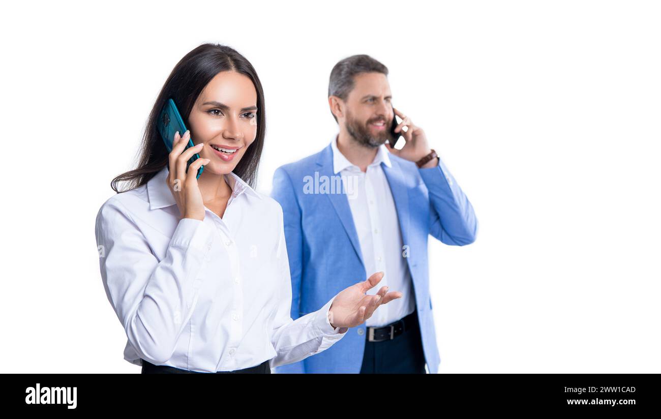 Business communication in office. Business negotiation call. Phone call ...