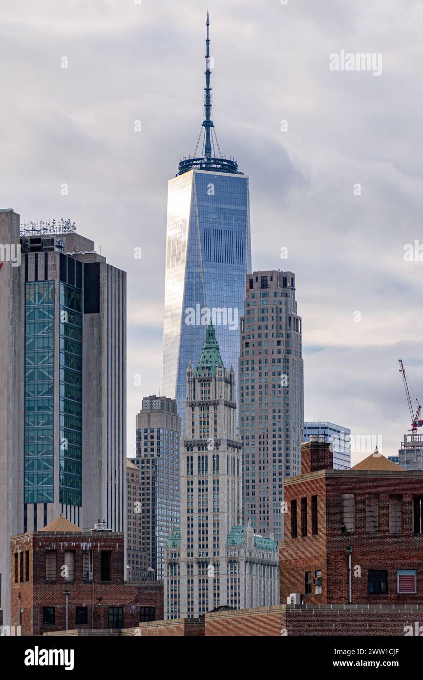 Close-up of skyscrapers in lower Manhattan, New York Stock Photo - Alamy
