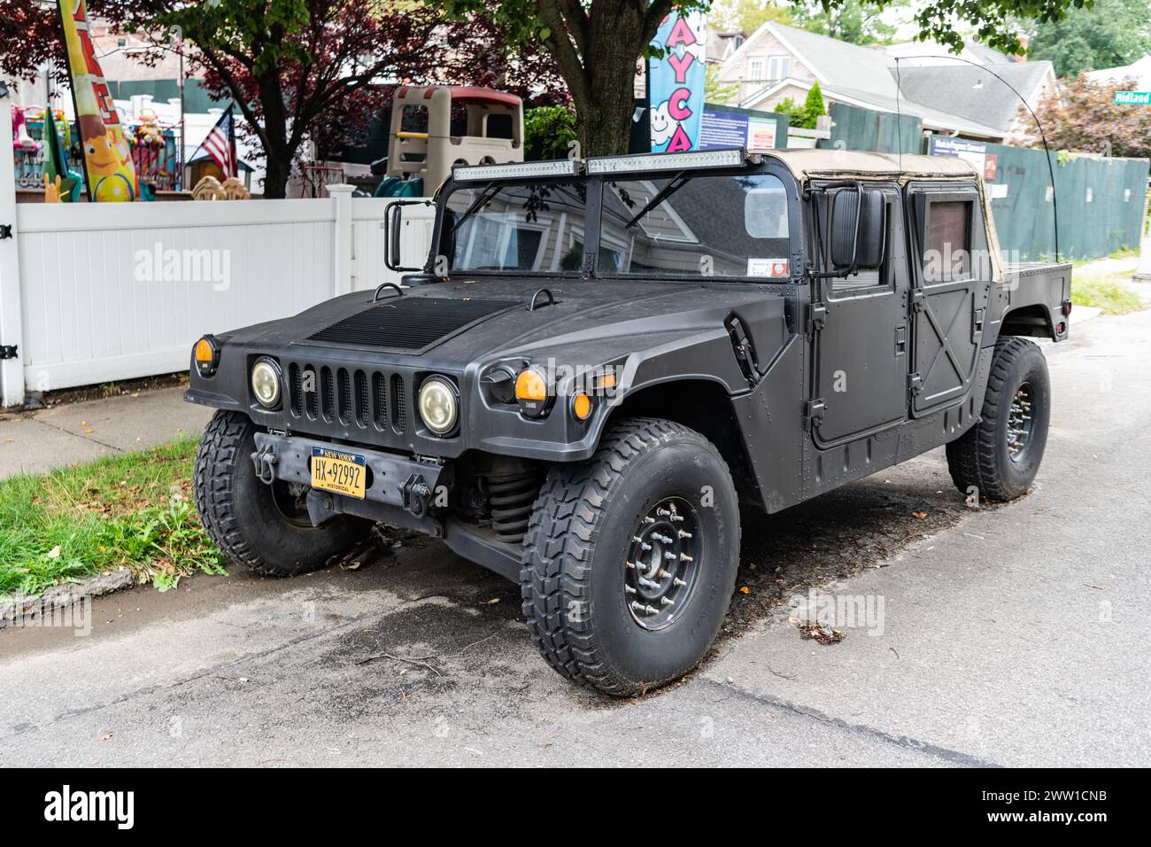 New York City, USA - August 26, 2023: Hummer H1 General Motors SUV off ...