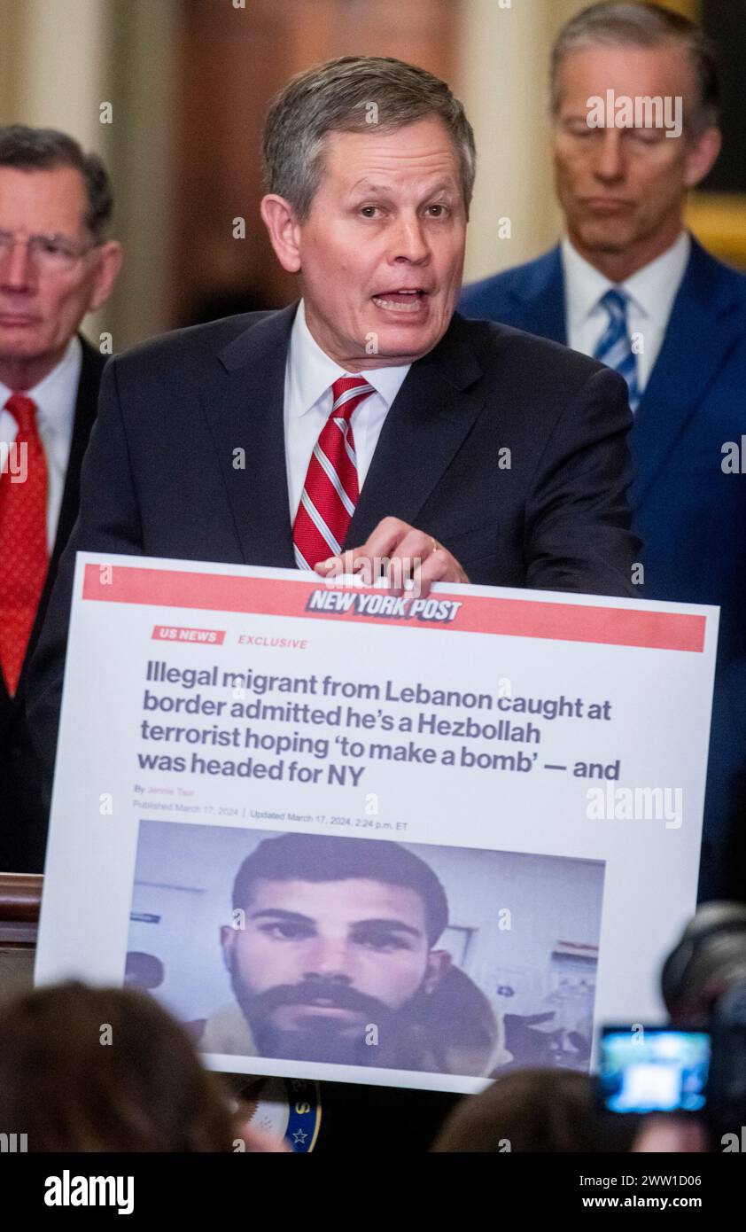 United States Senator Steve Daines (Republican of Montana) offers ...