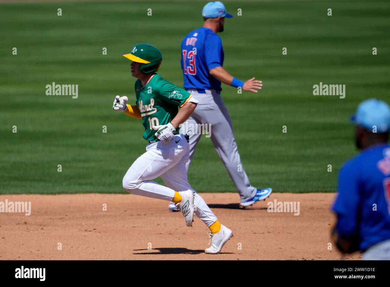Oakland Athletics' Nick Allen rounds the bases after hitting a solo ...
