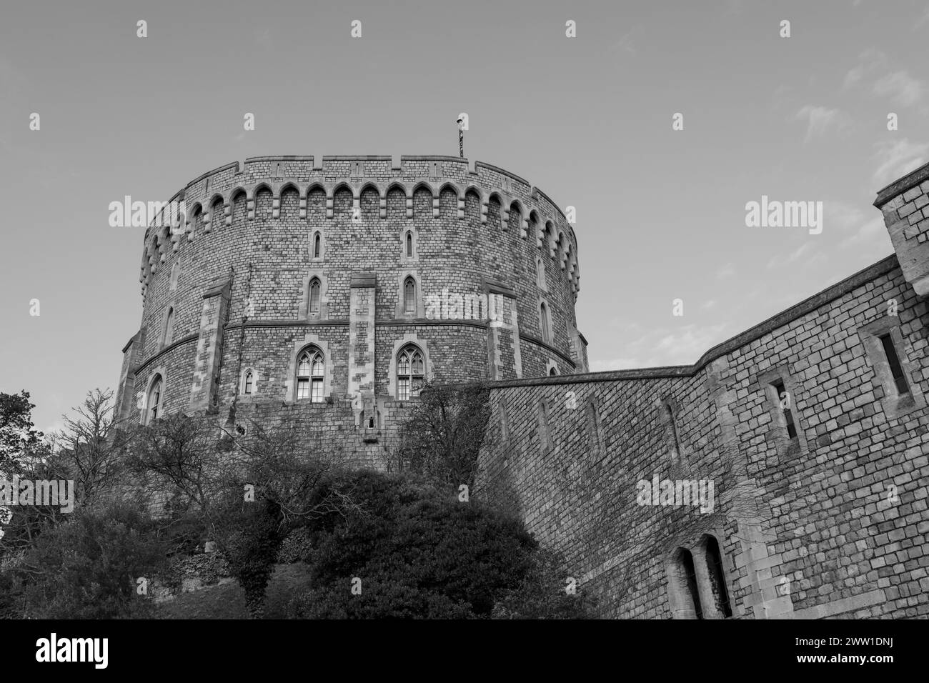 Windsor.Berkshire.United Kingdom.December 2nd 2022.The round tower at ...