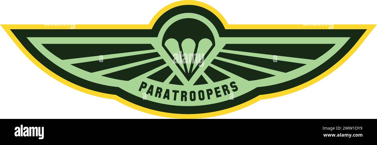 Paratroopers emblem. Military tag. Retro label template Stock Vector ...