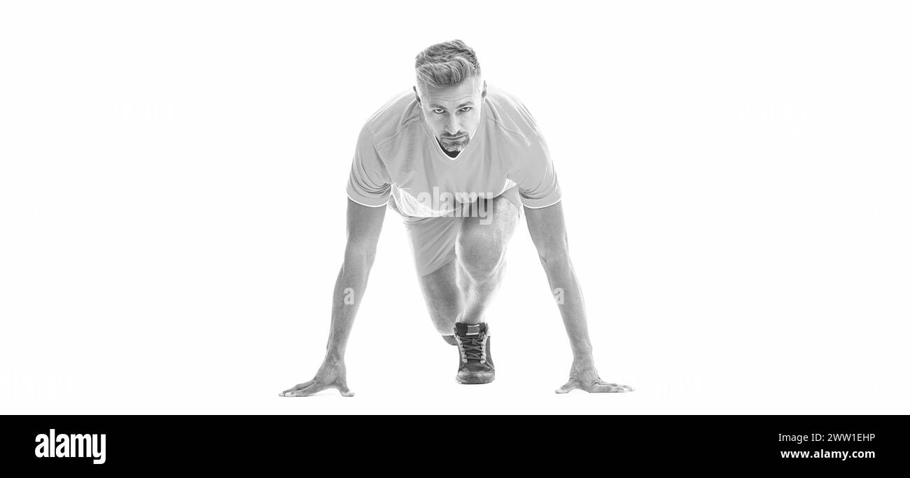 At the start line runner ready for race. runner getting ready to start ...