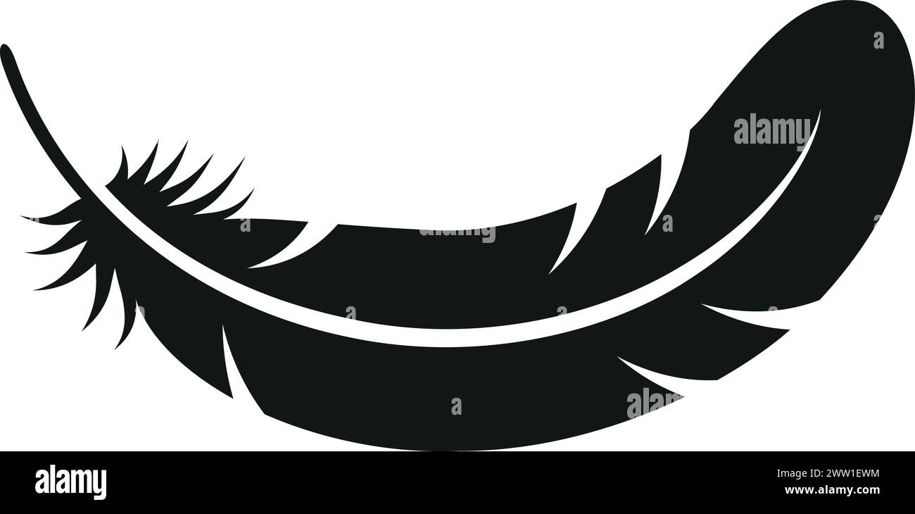 Flying feather black icon. Lightweight symbol. Bird sign Stock Vector ...