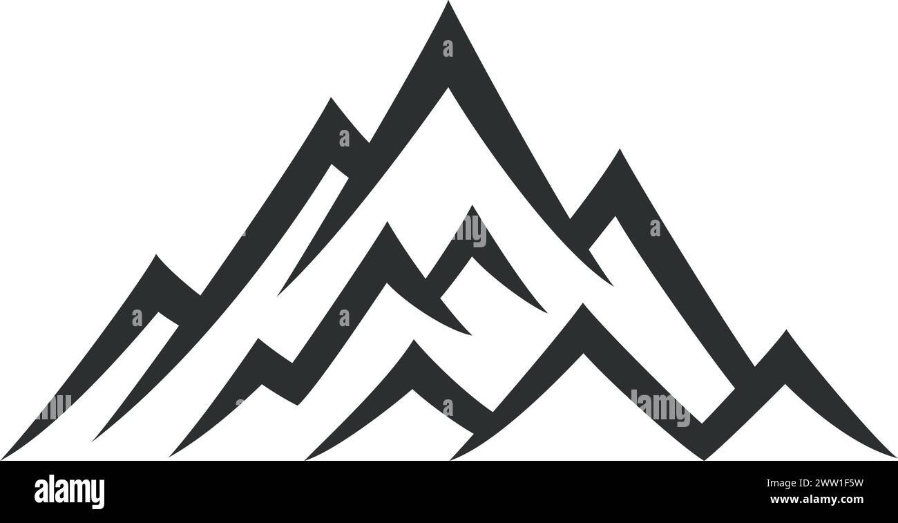Mountain simple logo. Black outdoor nature symbol Stock Vector Image ...