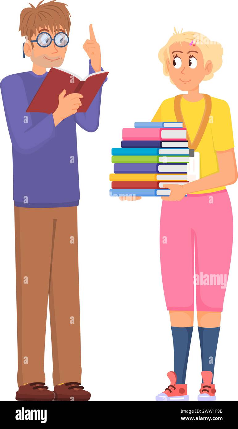 Cartoon librarian woman hi-res stock photography and images - Alamy