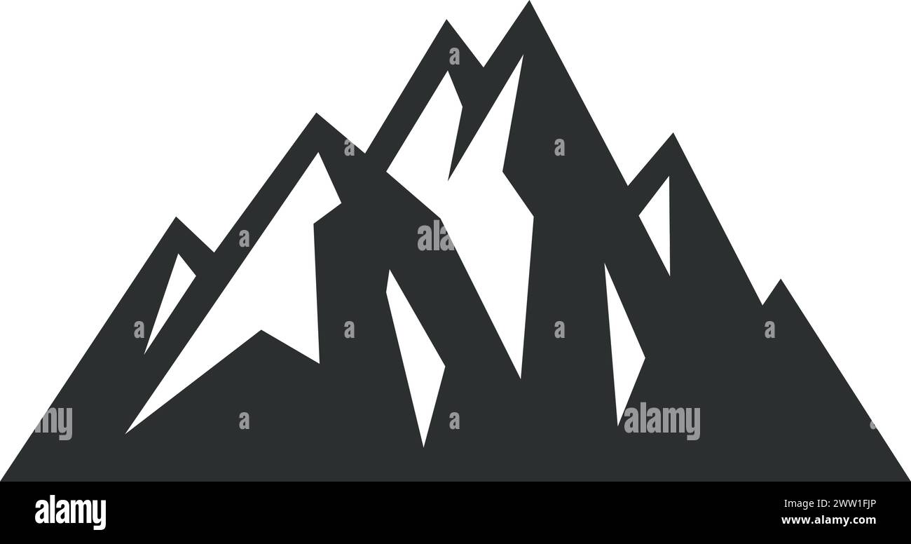 Black peaks logo. Alpine symbol. Mountain icon Stock Vector Image & Art ...