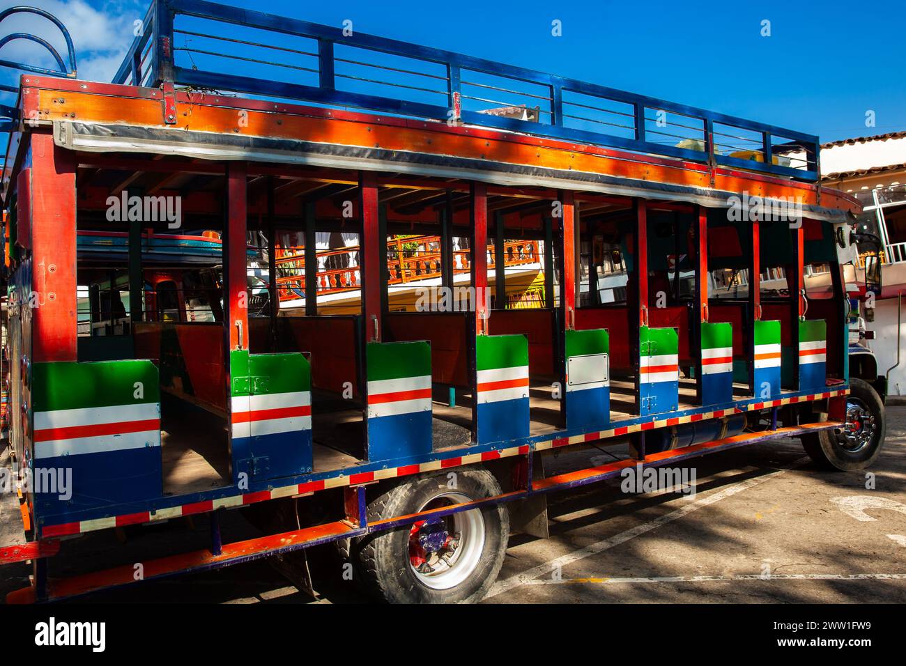 Colorful traditional rural bus from Colombia called chiva Stock Photo ...