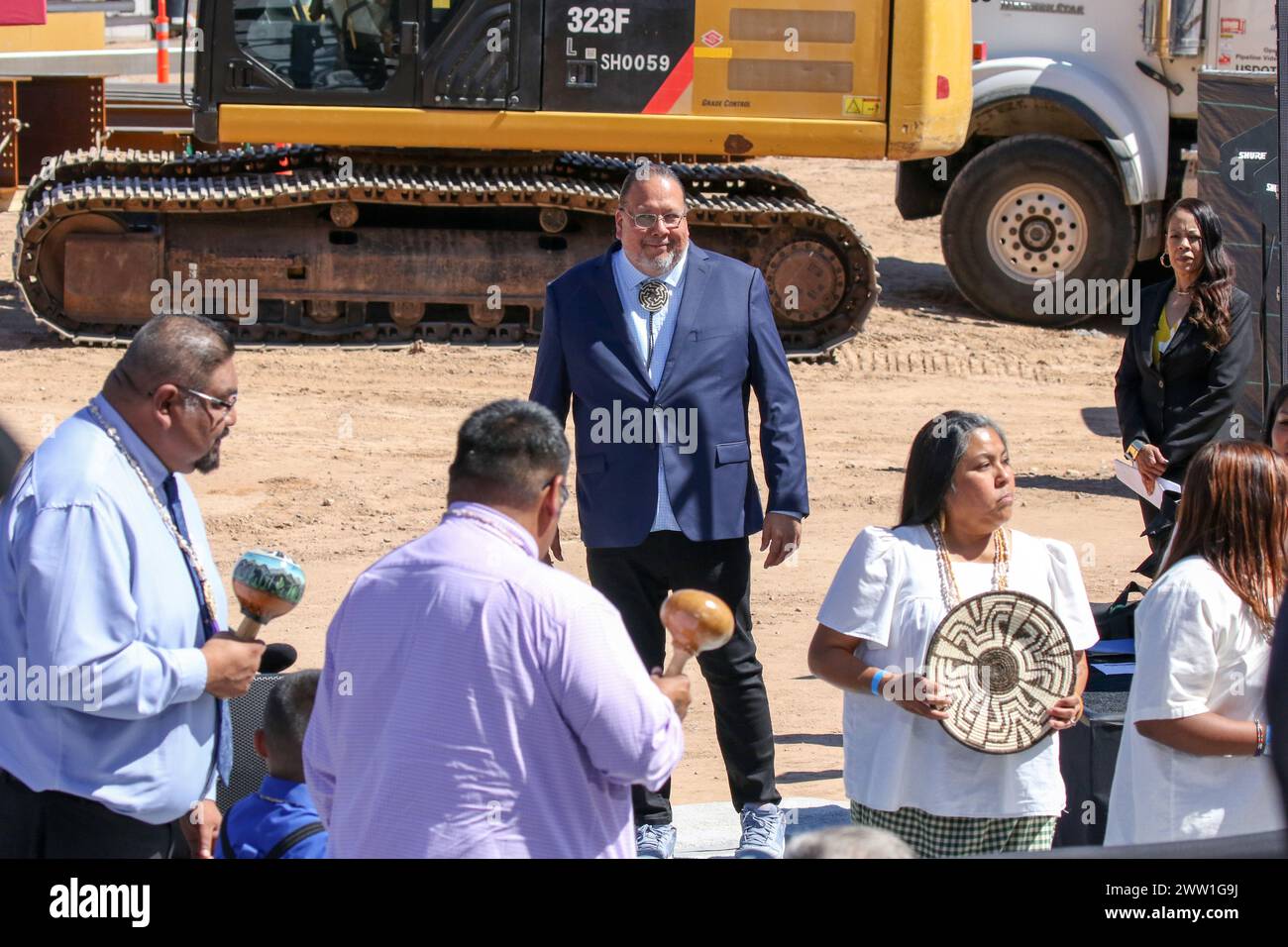 The Gila River Indian Community Basket Dancers perform before the start ...