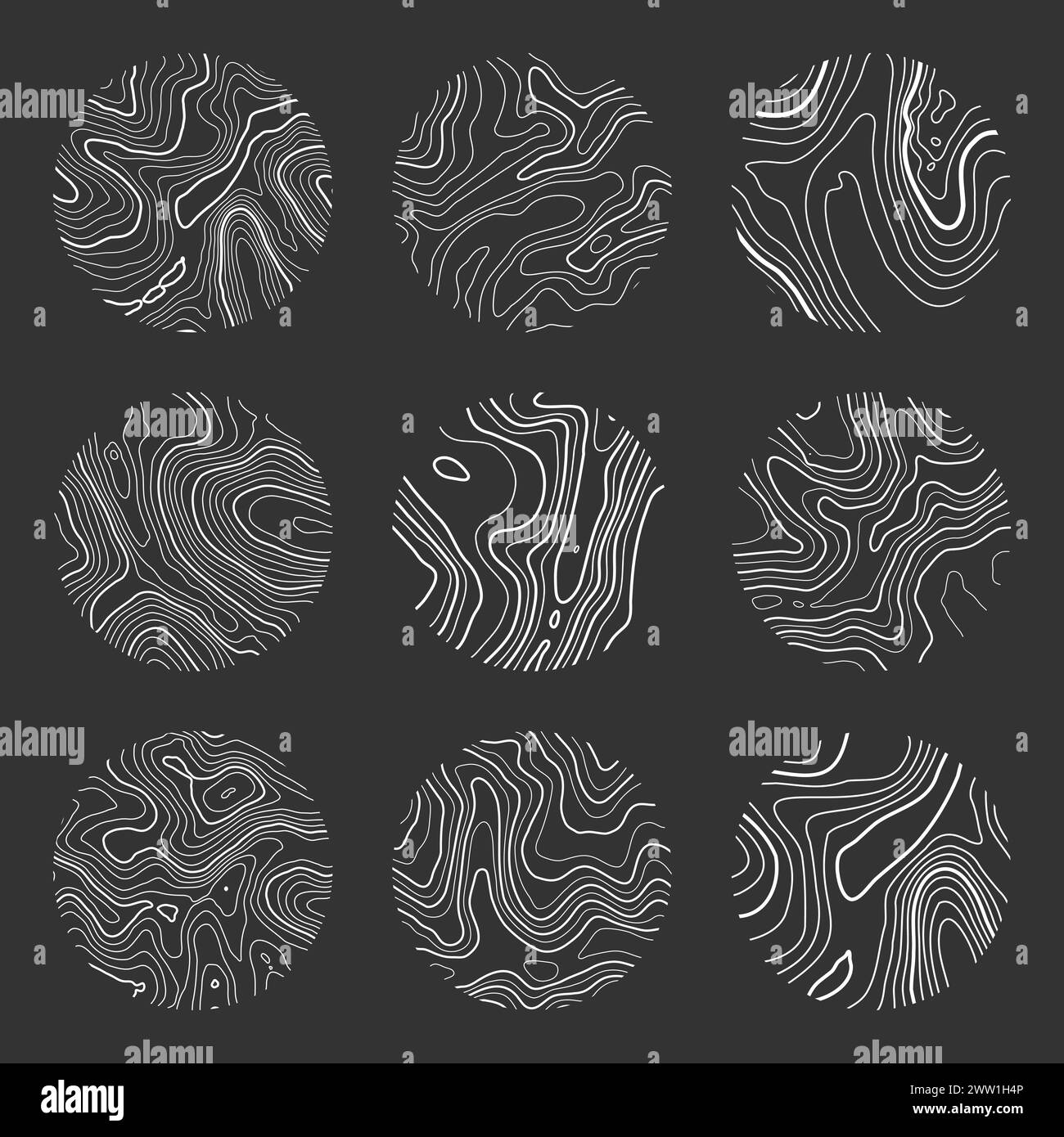 Topographic map with contour lines. Geographic terrain grid, relief ...