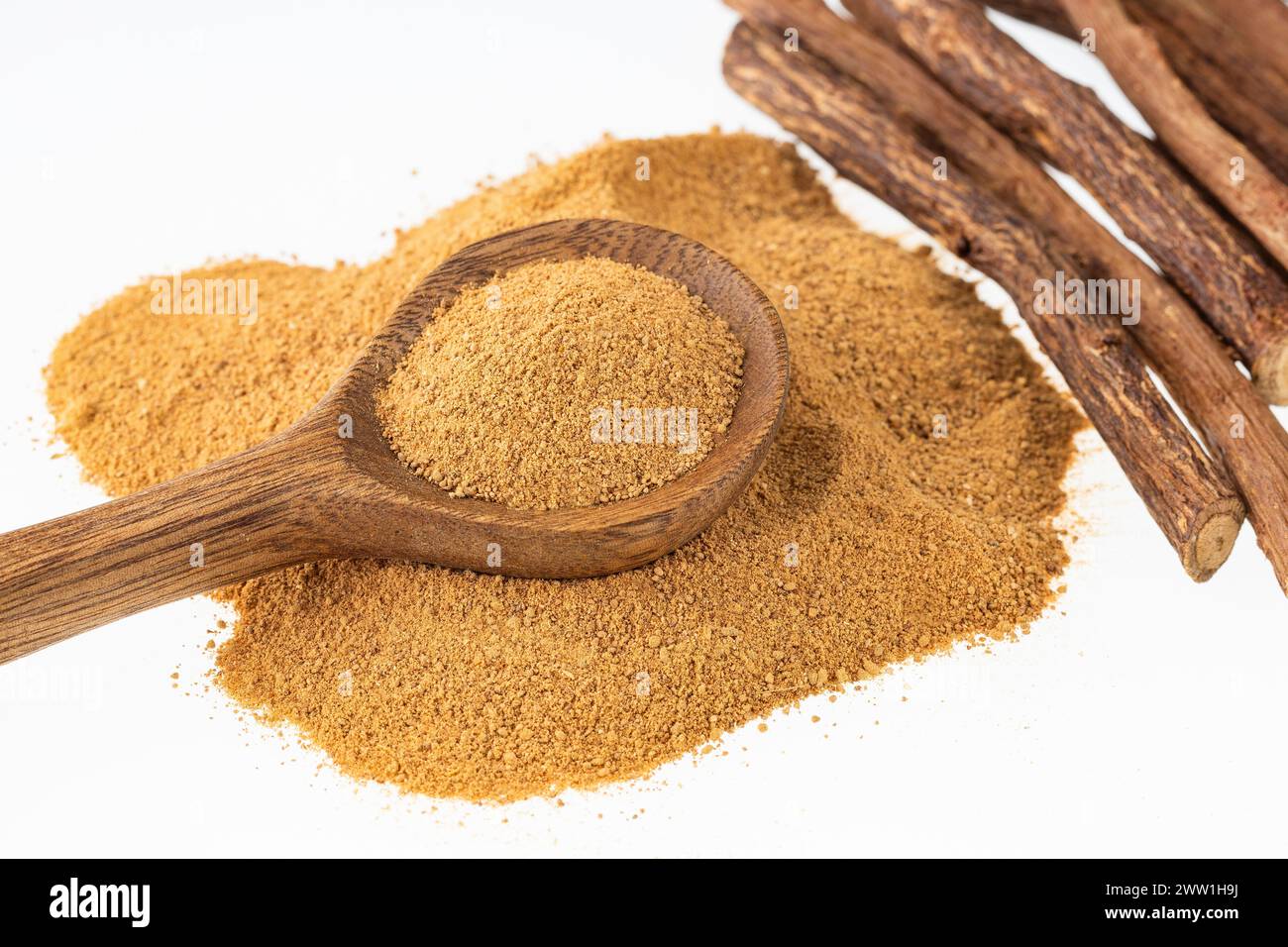 Organic dried licorice sticks with powder - Glycyrrhiza glabra Stock ...