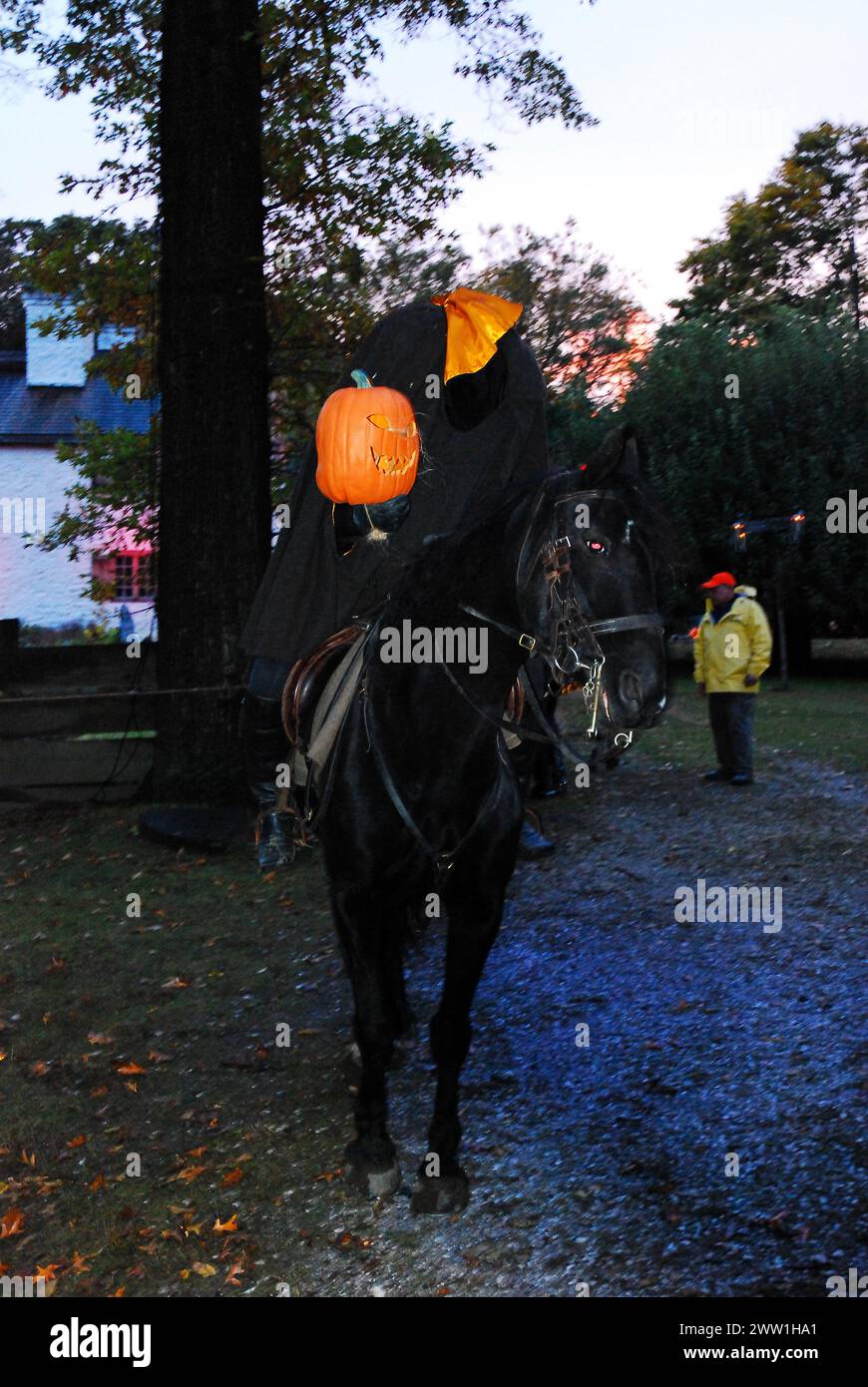 The Headless Horseman Rides at a Halloween Festival in Sleepy Hollow New York Stock Photo - Alamy