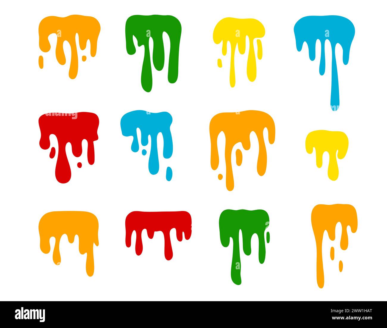 Paint color spots. Splashes set for use in design. Colorful grunge ...