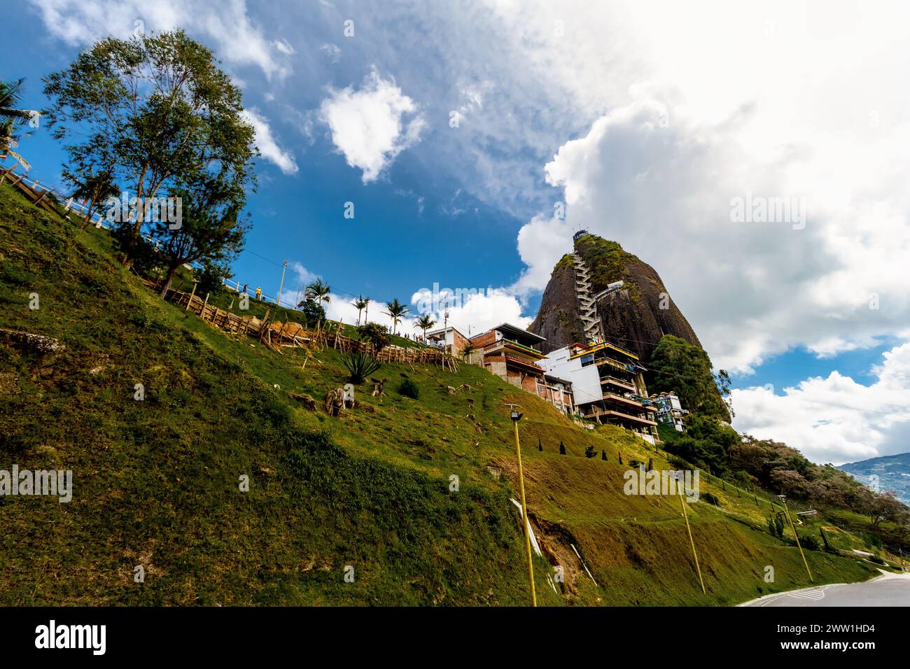 General view of the Rock of Guatape in Antioquia, Colombia Stock Photo ...