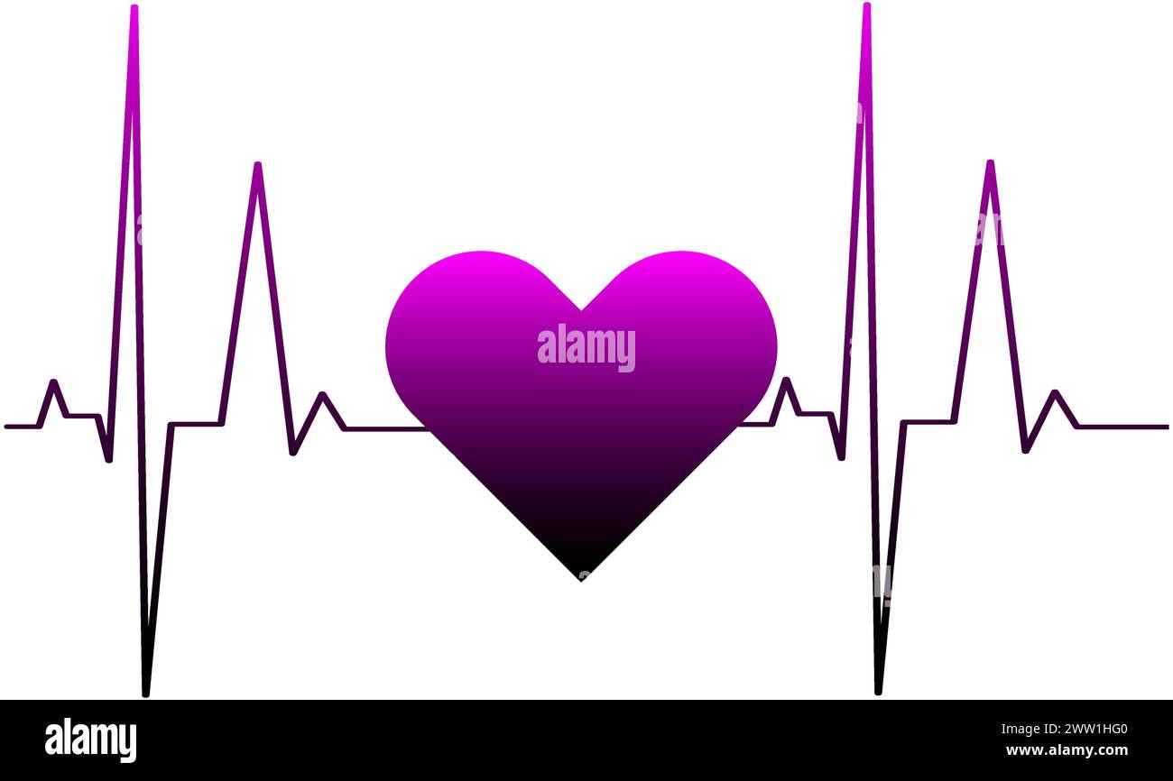 ECG heart beat line icon symbol, Heart beat pulse hospital logo sign. Vector Stock Vector Image ...