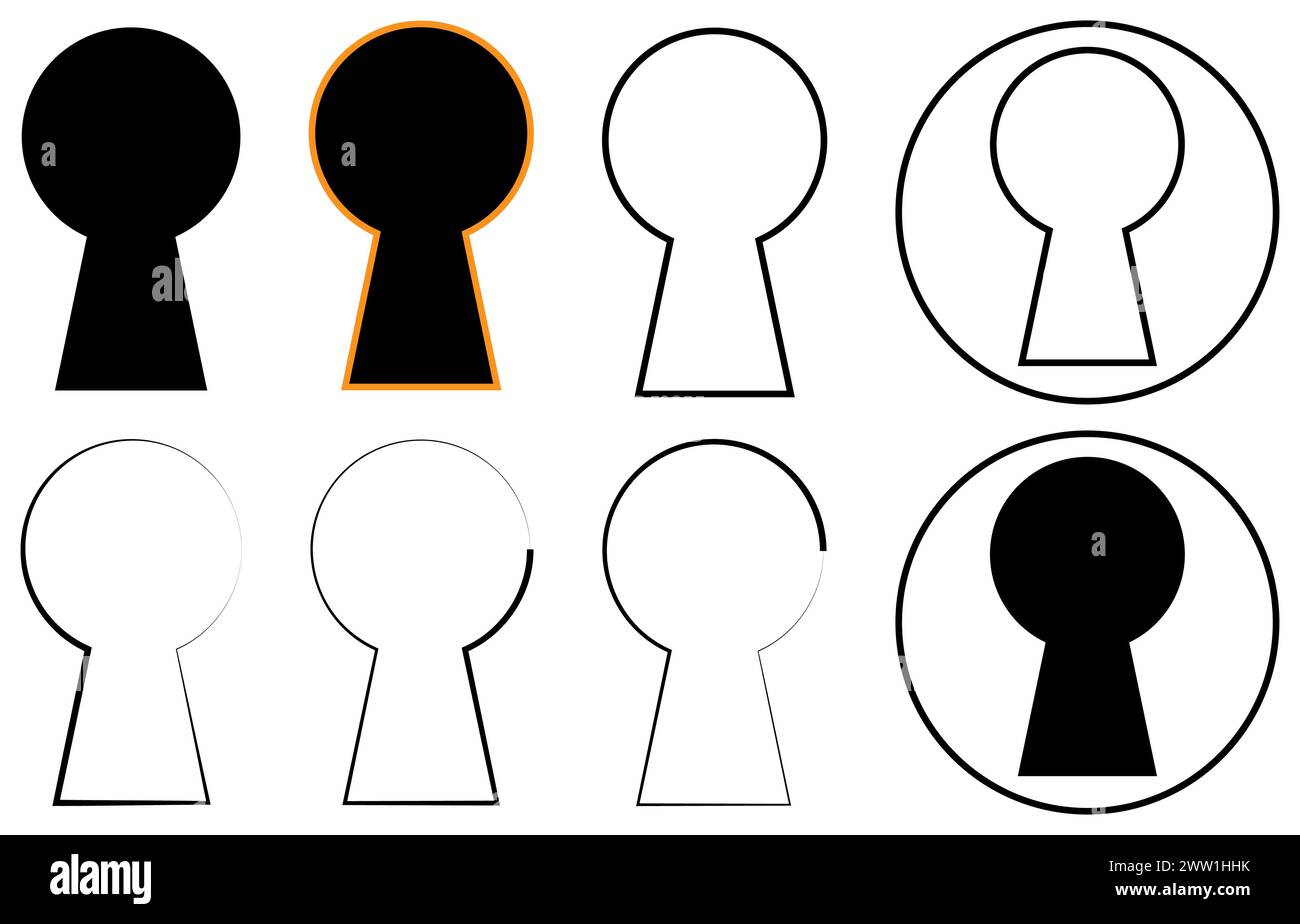 Keyhole icon, door keyhole icon set vector Stock Vector Image & Art - Alamy