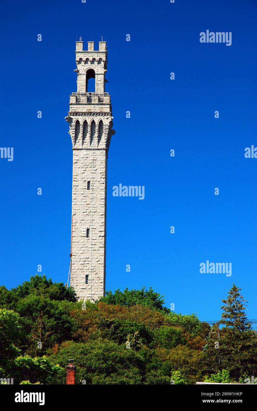 The Towering Pilgrims Monument honors the first landing site of the ...