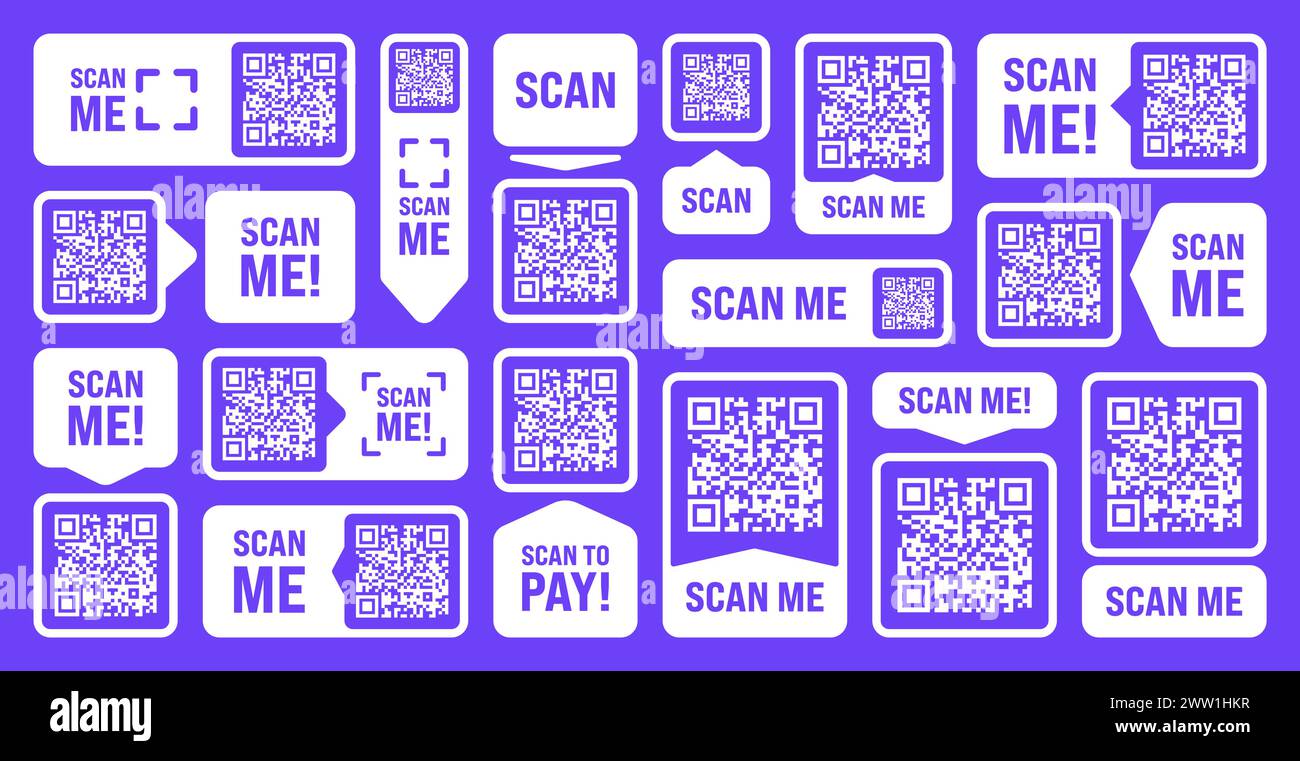 Scan me QR code sticker. Online payment. Special offer sale stickers ...