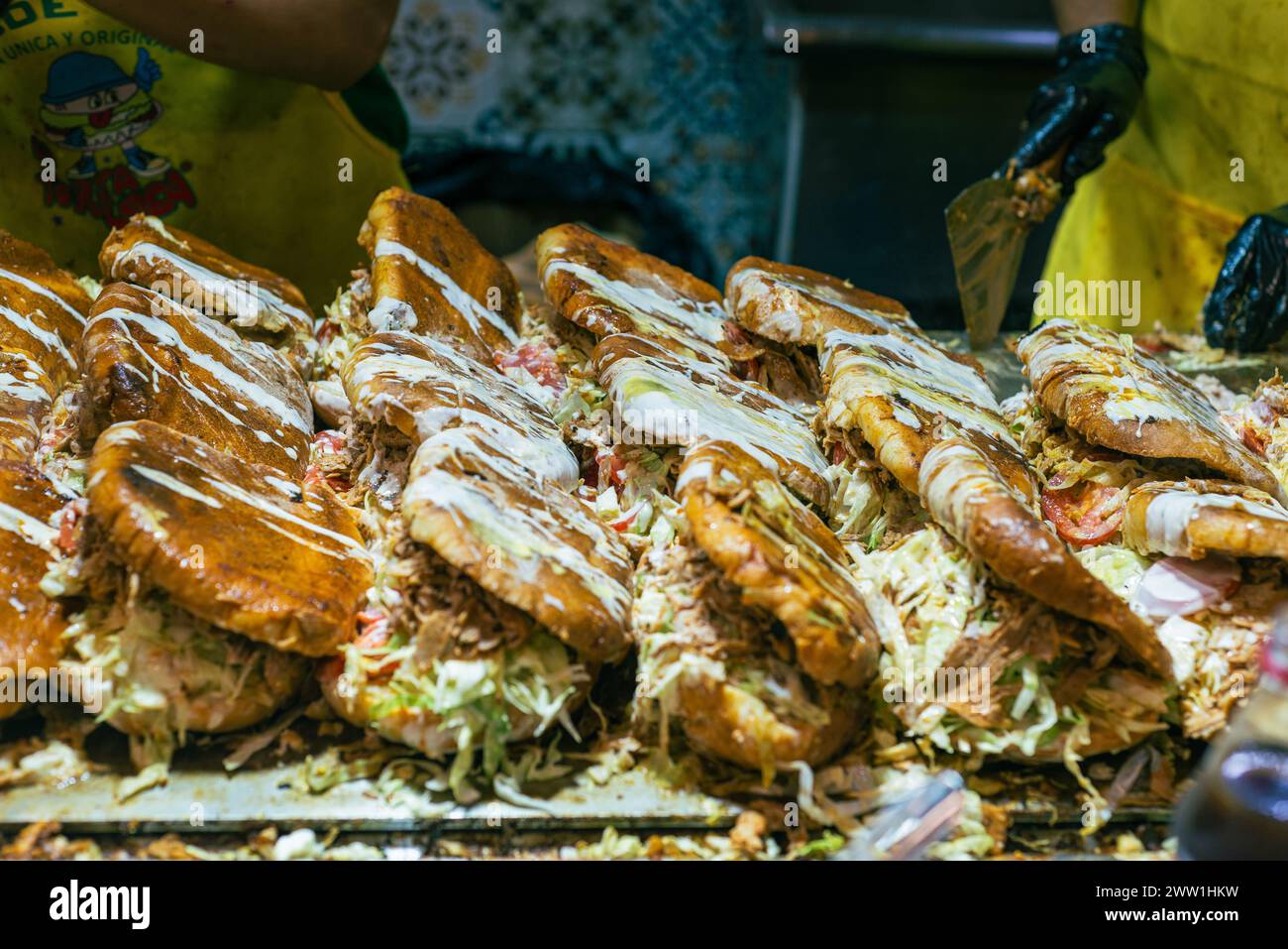 Sandwich stand in Guadalajara, Mexico. Fast food stand Stock Photo - Alamy