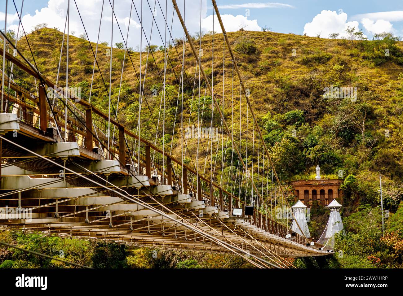 View from below of the Western suspension Bridge in Santa Fe de ...