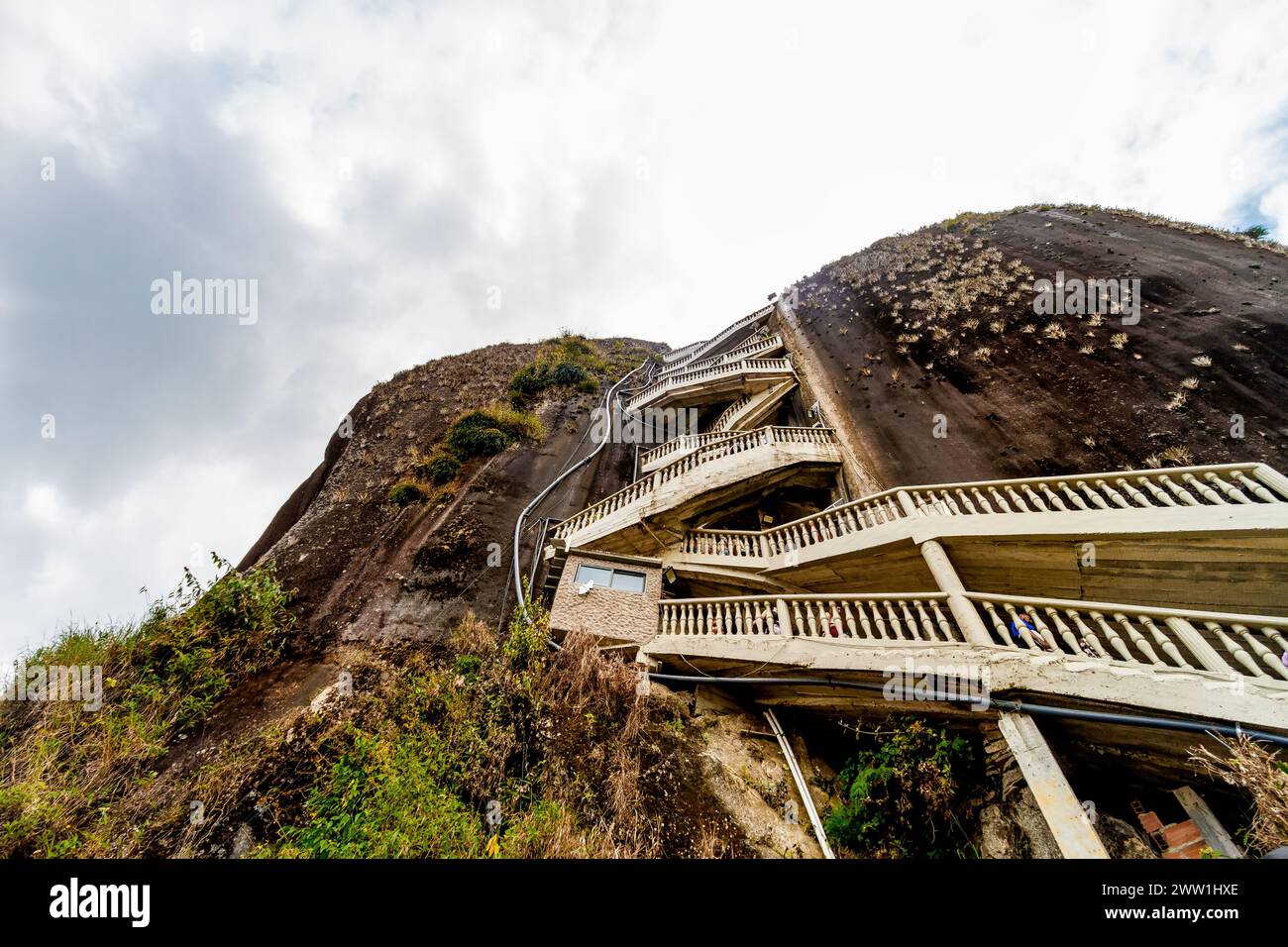 View from below of the Rock of Guatape in Antioquia, Colombia Stock ...
