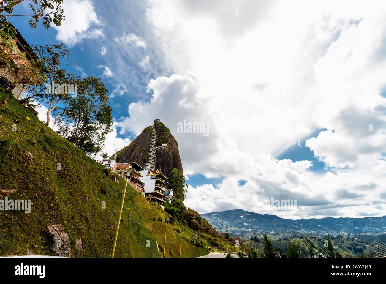 General view of the Rock of Guatape in Antioquia, Colombia Stock Photo ...