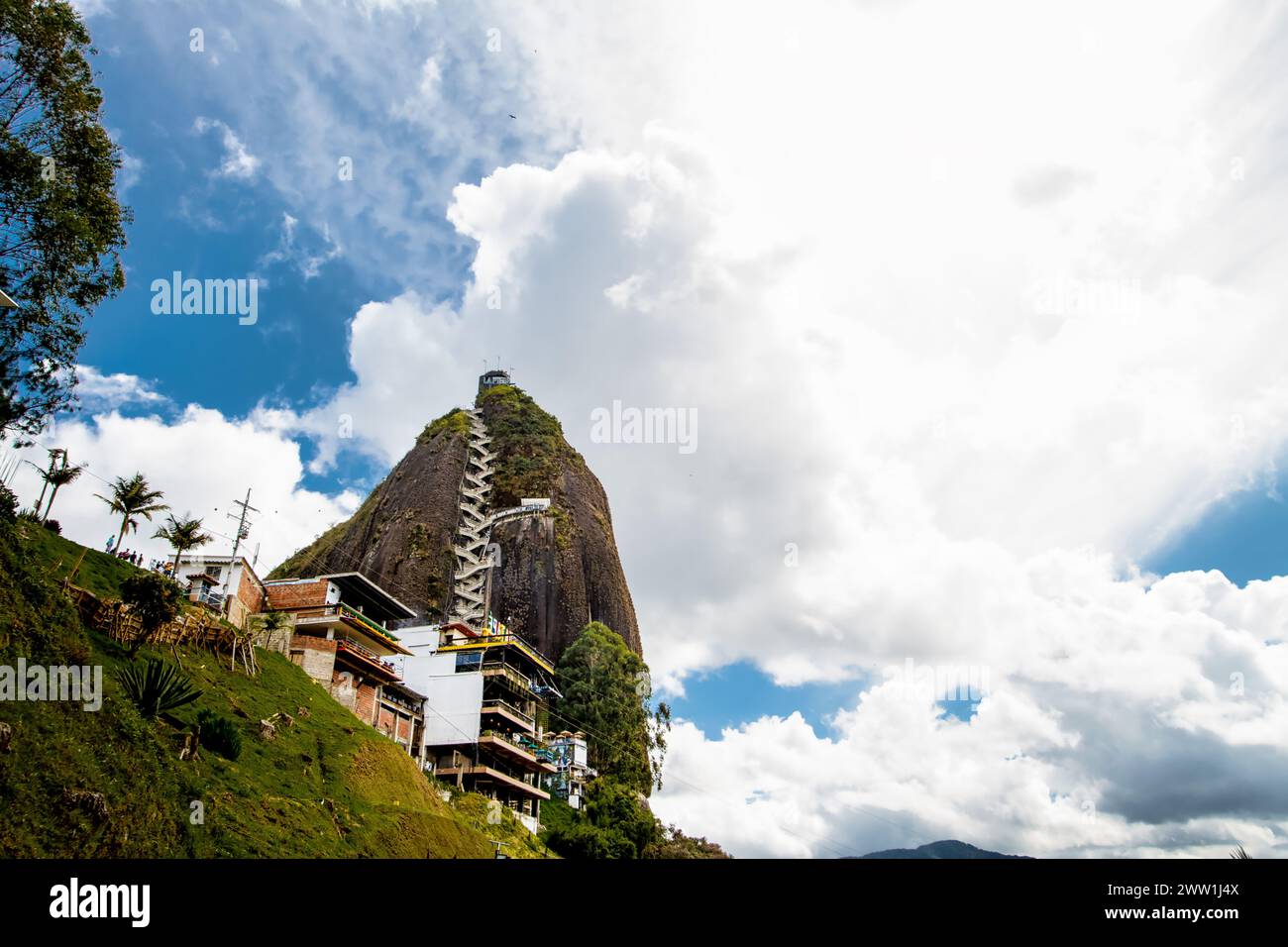 General view of the Rock of Guatape in Antioquia, Colombia Stock Photo ...