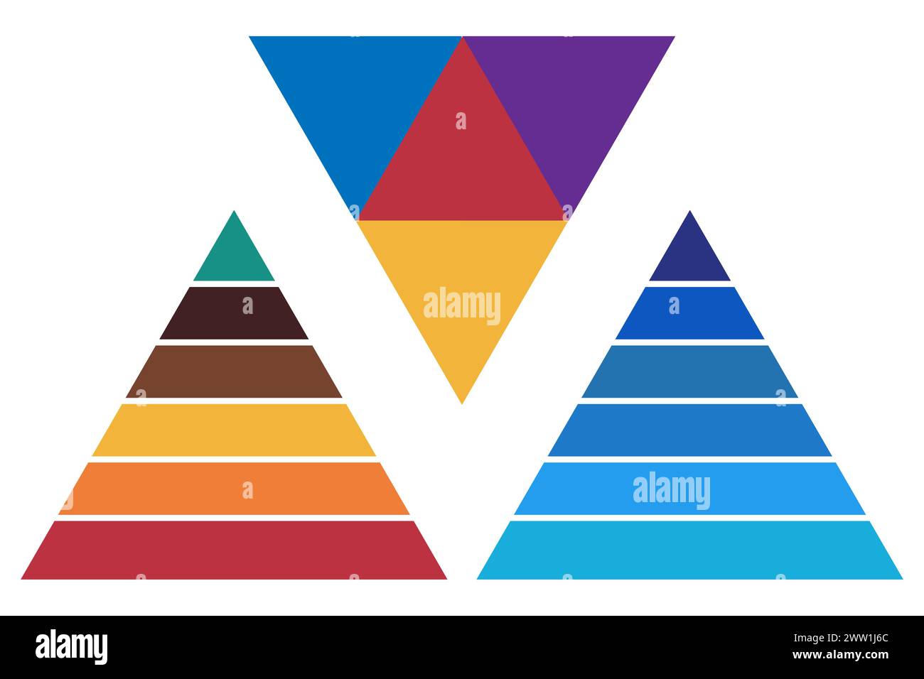 Pyramid chart geometry infographics diagram shape in mathematics vector ...